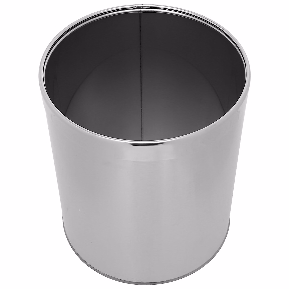 Luxshiny Stainless Steel Round Trash Can Hotel Trash Can Garbage Bin Large Trash Bin Stainless Steel Trash Bin Stainless Steel Trash Can Wastebasket Garbage Can for Bedroom Waste Bins