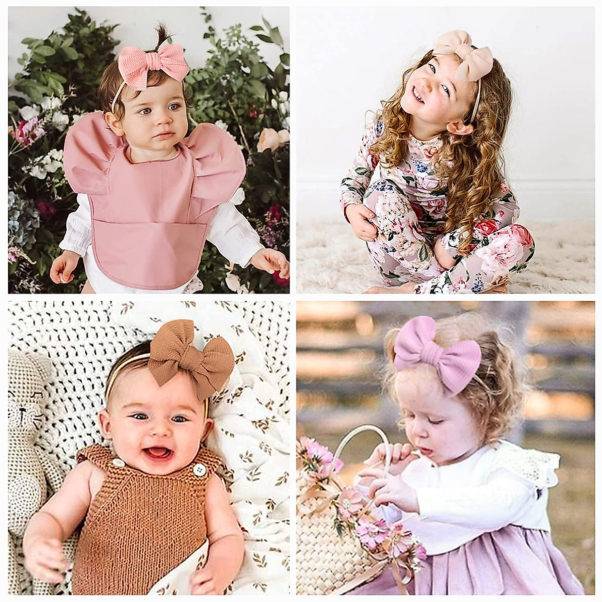 Prohouse 21 PCS Big Bows Baby Nylon Headbands Hairbands Hair Bows Elastics for Baby Girls Newborn Infant Toddler Child Hair Accessories