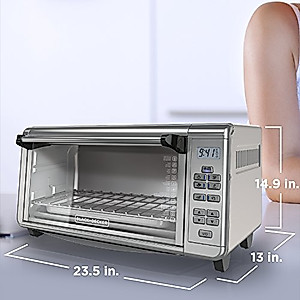 Black+Decker TO3290XSBD Toaster Oven, 8-Slice, Stainless Steel