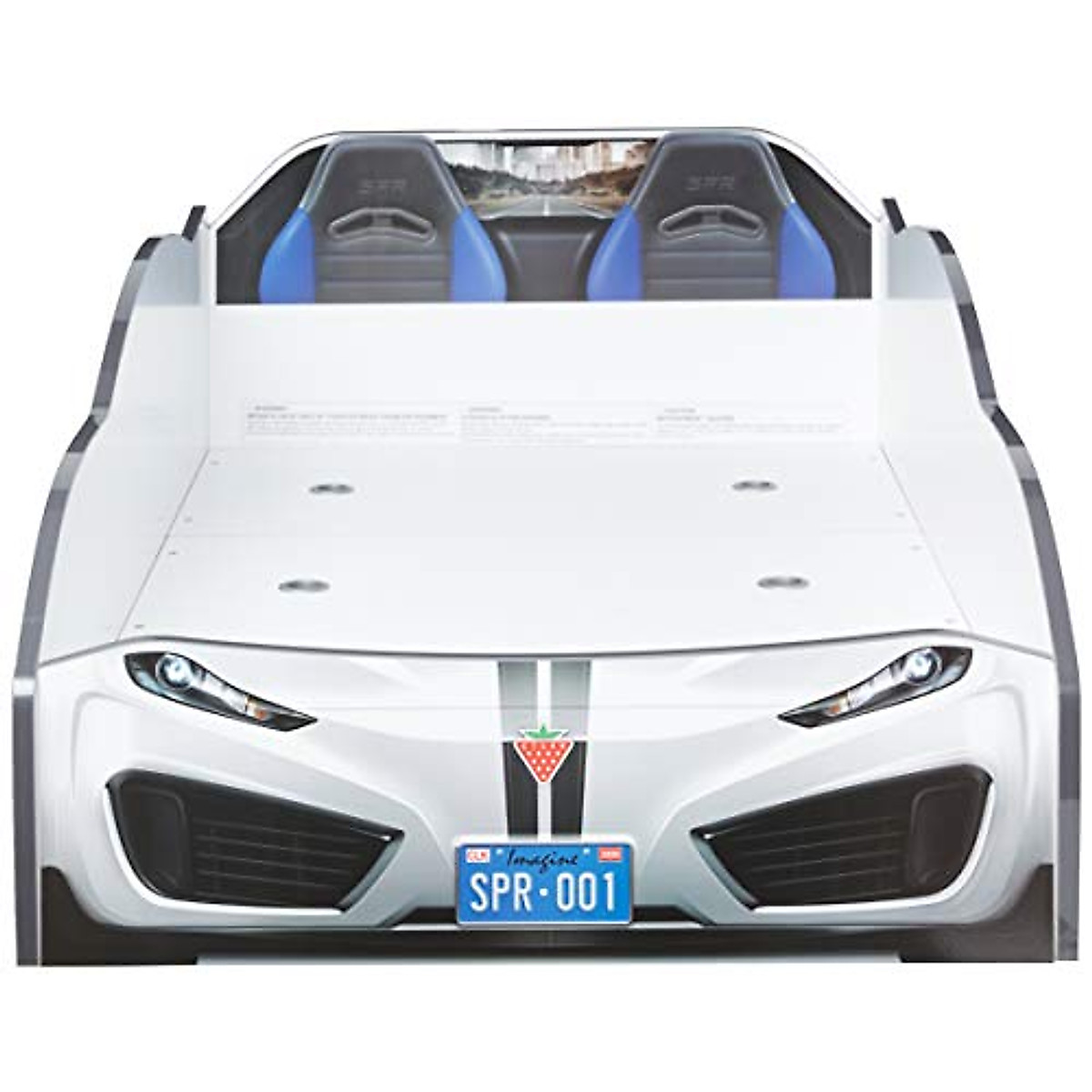 Cilek Spyder Race Car Toddler Bed Frame, Toddler White