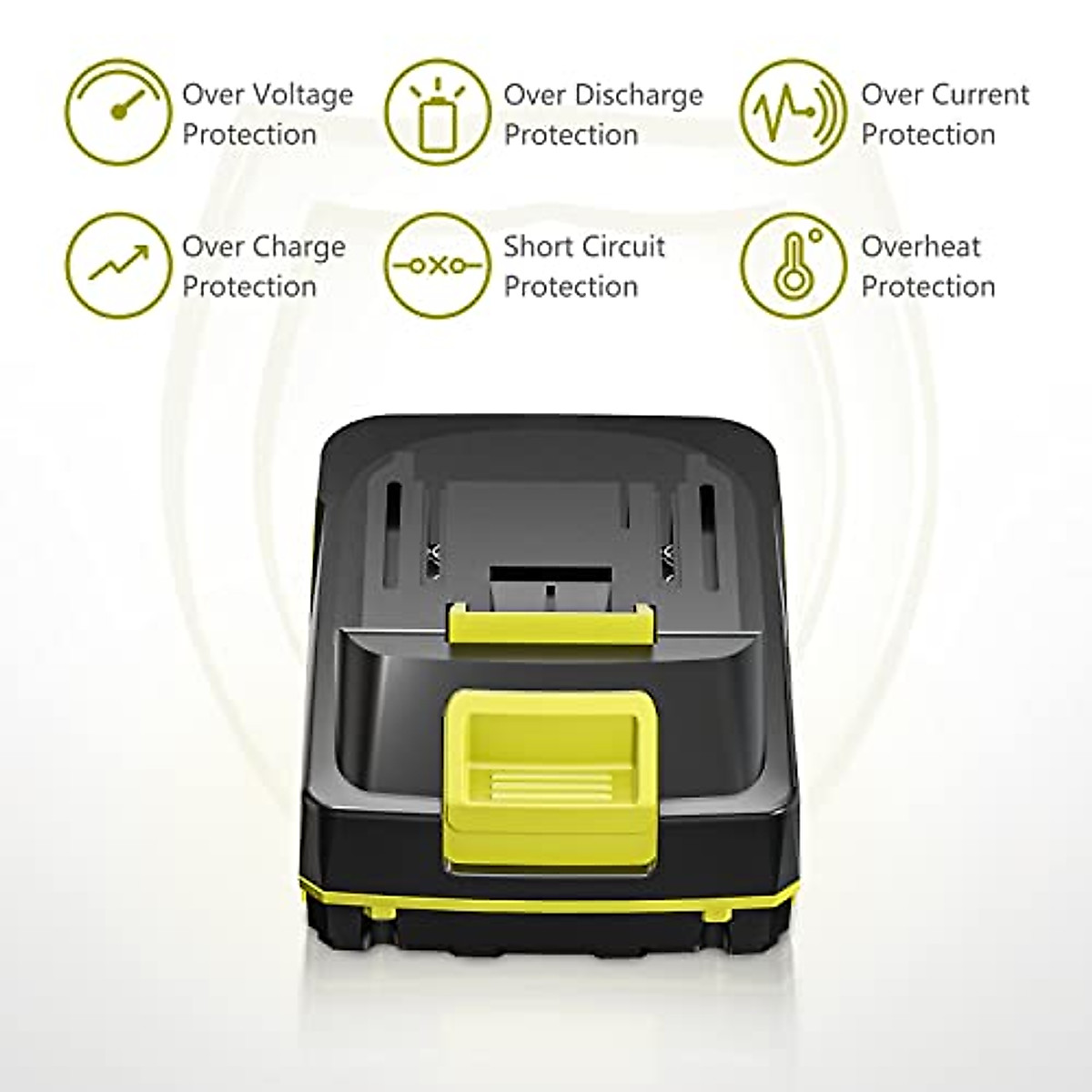 SEYVUM 20V Lithium Battery - 2.0Ah Li-ion Battery Packs for DCBL2006 Cordless Leaf Blower, Long Life Battery Work DCBL2006 Cordless Leaf Blower