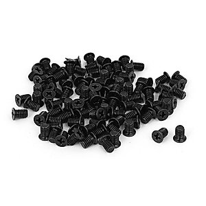 uxcell Computer PC Case HDD M3x4.8mm Flat Phillips Head Hard Drive Screw Black 100pcs