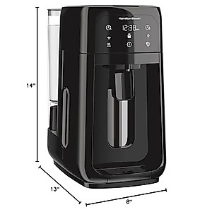 Hamilton Beach One Press Programmable Dispensing Drip Coffee Maker with 12 Cup Internal Brew Pot, Removable Water Reservoir, Black Next Gen (47600)