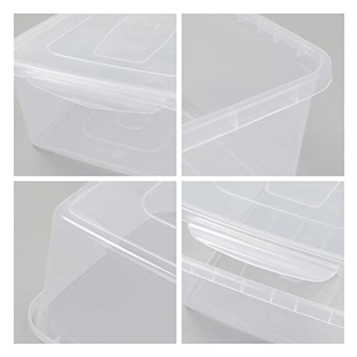 Morcte 4-Pack 14 L Plastic Storage Box, Clear Storage Bin