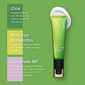 Meebak Cica Eye Cream for Dark Circles and Puffiness, Anti Aging, Wrinkles, Korean 1 fl oz
