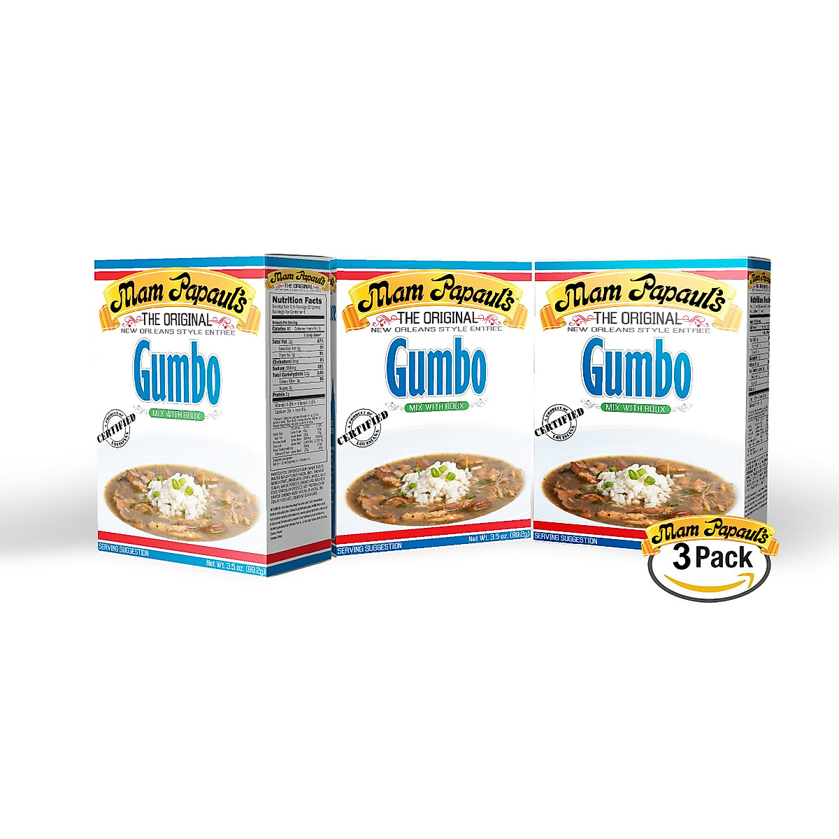 Mam Papaul's Gumbo w/ Roux 3pk Mix