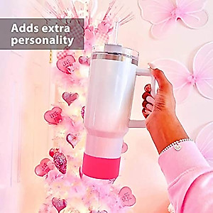 Silicone Boot for Stanley 40 oz Quencher Adventure Tumbler and IceFlow Flip 30 oz 20 oz, Stanley Cup Accessories Protector Sleeve Bottom Cover Bumper for Stanley 40 oz with Handle (White)