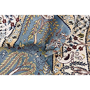 Unique Loom Narenj Collection Classic Traditional Textured Hunting Design Area Rug, 8 ft x 10 ft, Blue/Tan