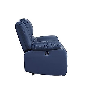 Elountik Modern Zuriel Power Motion Reclining Sofa with Tight Back & Seat Cushion,Tight Pillow Top Arm, Recliner Sofa with Motion Reclining Mechanism for Living Room, Blue PU, Sofa