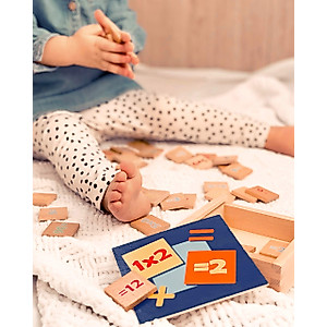 Ignite Inspire Improve Matching Game for 3 to 6 Year olds Memory Game for Boys and Girls Non Toxic Wooden Educational Toy for Toddlers Preschool Games 3-6 Age (Multiplication)