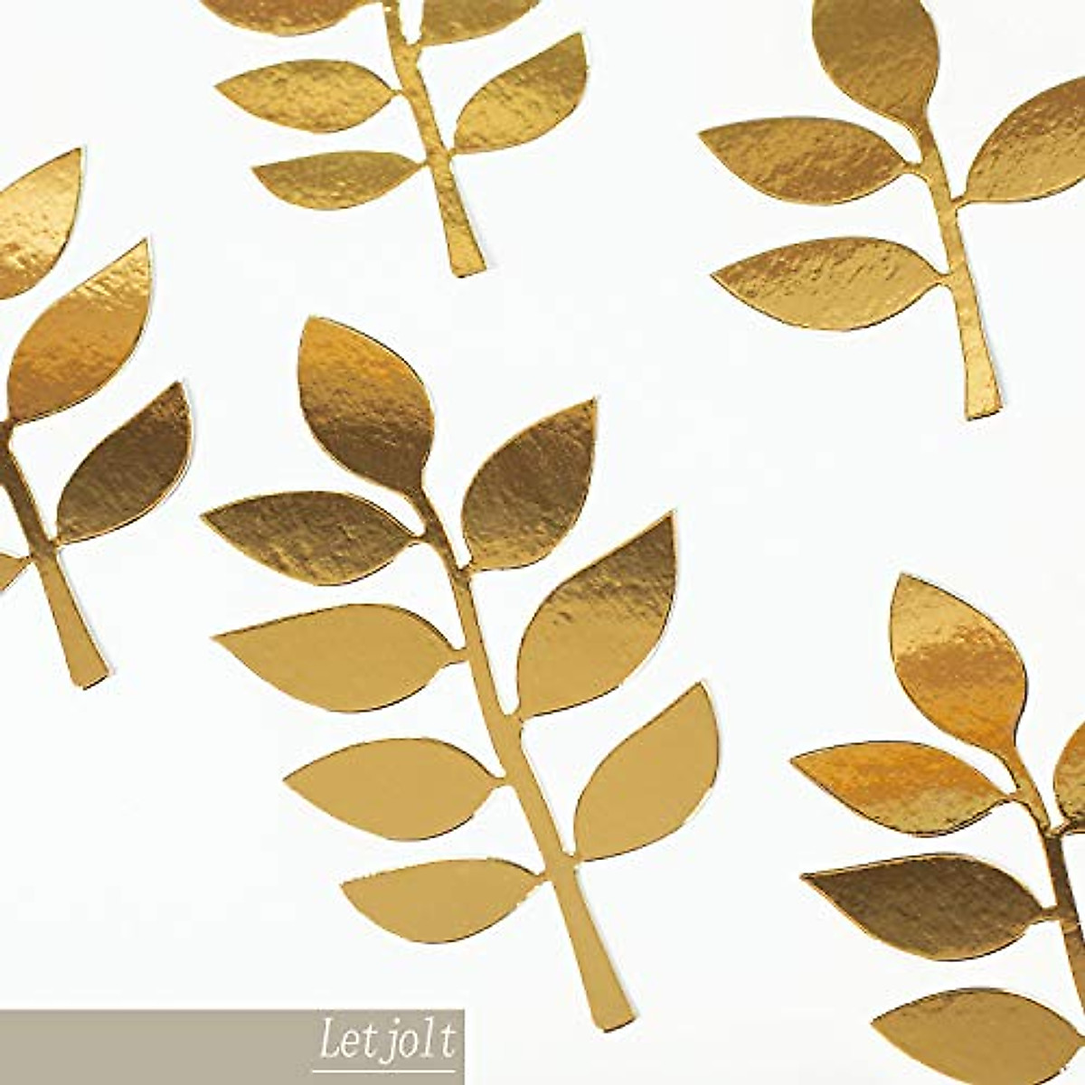 Letjolt Golden Paper Leaves Set Decorations for Family Tree Photo Wall Crafts Leaf(12pcs) Glitter Butterfly(4pcs) Nursery Decor Baby Shower Backdrop Decals