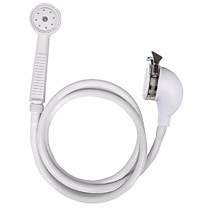 RMG Portable Hand Held Shower Sprayer for Bathtubs without Diverter - 42” Rubber Shower Hose and Sprayer - Convert Bathtub to Shower - Clamp to Secure Nozzle - Softer Rubber Connection