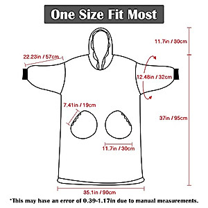 American Trends Wearable Blanket Oversized Blanket Hoodie Comfy Hooded Blanket Snuggies for Women Men Sweatshirt with Big Pockets Grey One Size