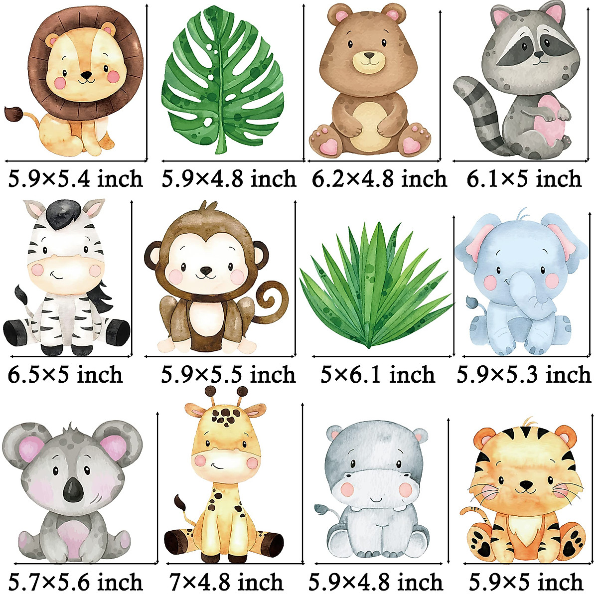 24Pcs Jungle Animals Centerpiece Sticks Safari Animal Table Toppers for Jungle Birthday Party Zoo Animals Baby Shower Supplies Safari Party Decoration