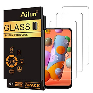 Ailun Screen Protector for Galaxy A11/M11 3 Pack Tempered Glass Ultra Clear Anti-Scratch Case Friendly