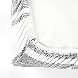 Lush Decor Baby Farmhouse Stripe Soft & Plush Changing Pad Cover, 32" x 16" x 5", Gray