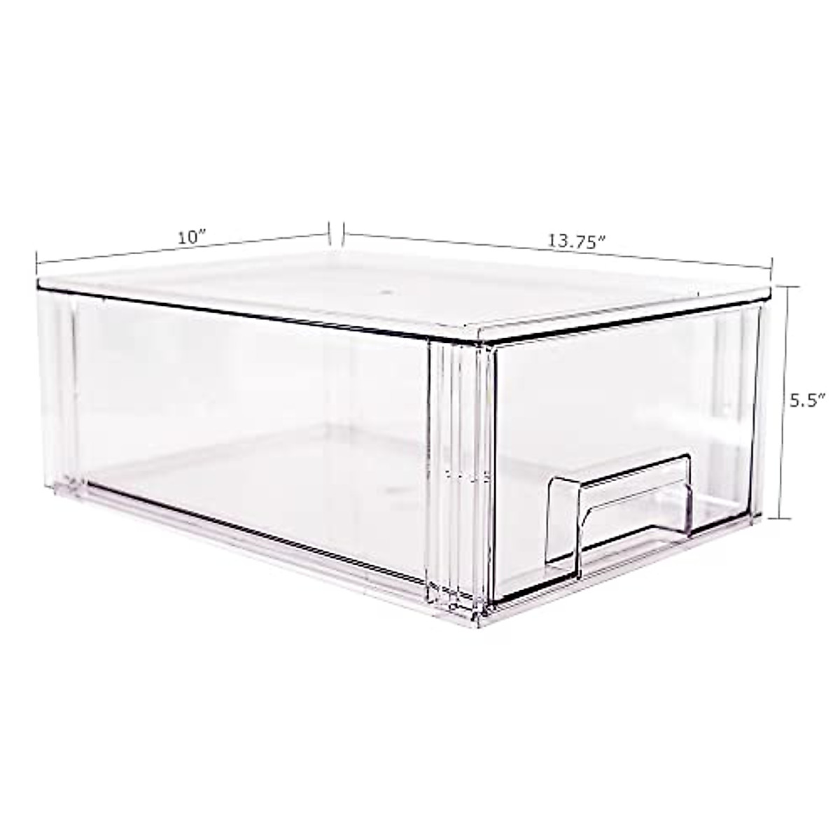 Oba Method Durable Clear 10 x 13.75 x 5.5 Acrylic Large Stackable Storage Container Drawer