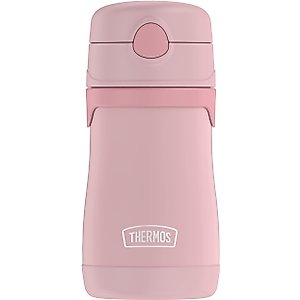 THERMOS BABY 10 ounce Stainless Steel Vacuum Insulated Straw Bottle, Rose
