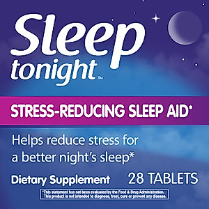 Nature's Way Sleep Tonight, Stress-Reducing Formula to Promote Restful Sleep*, With Ashwagandha and L-Theanine, Vegan, 28 Tablets (Packaging May Vary)