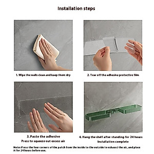 TETNYWP Multifunctional Wall-Mounted U-Shaped Rotating Storage Corner Shelf, Corner Shelf Wall Mounted, Bathroom Storage Rack Punch-Free Bathroom Shelf (Transparent)