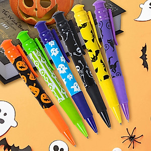 Letapapa Halloween Party Favor for Kids, 24 Pcs Halloween Jumbo Pens in 6 Designs, Halloween Toys, Goodie Bag Stuffers Fillers, Trick or Treat, School Classroom Rewards