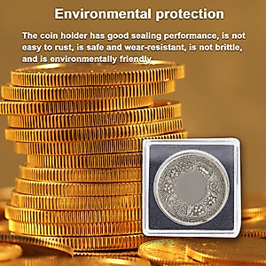 Yuecoom 10PCS 49mm Clear Coin Capsules, Silver Dollar Coin Holder, Coin Holders for Collectors, Plastic Coin Case with Adjustable Gasket Organizer Box for Morgan Silver Dollar