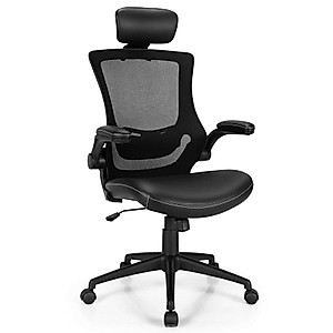 NJSV High Back Mesh Computer Chair Ergonomic Office Chair w/Flip-up Armrests Gaming Chair Office Chair Desk Chair Computer Chair Home Office Desk Chairs Gamer Chair Office Chairs