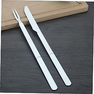 GANAZONO 5 Sets Barbecue and Fork Stainless Steel Fork Cutter Outdoor Barbecue Tools smore kit Sushi kit Barbecue Fork Brisket Long Handle Cutter Meat Knives Portable