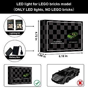 Vaodest LED Light for Lego 42107 Panigale V4R Motorcycle,Design and Configuration Compatible with Model 42107 (LED Light Only, Not Building Block Kit)