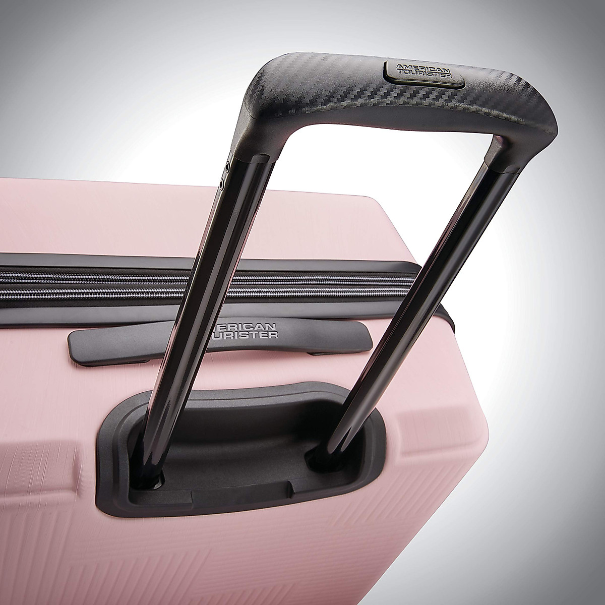 American Tourister Stratum XLT Expandable Hardside Luggage with Spinner Wheels, Pink Blush, Carry-On 21-Inch