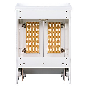 Legendstone 24 Inches Bathroom Vanity Sink Set, Bathroom Vanity Cabinet with Countertop and Pull-Out footrest, Small Bath Vanity with Sink