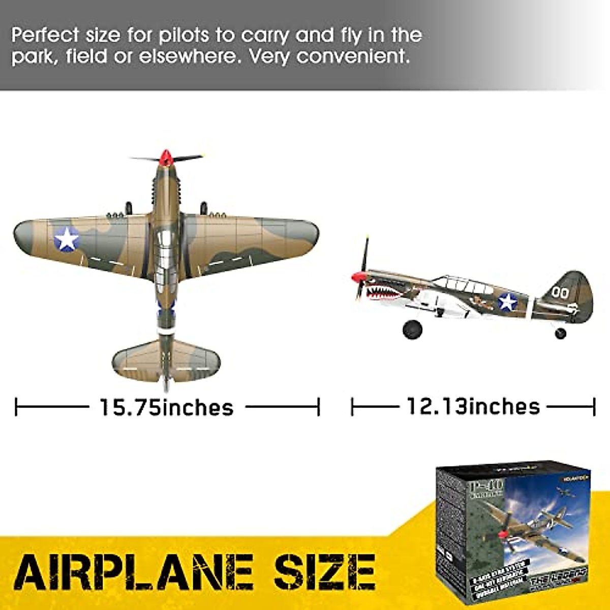 VOLANTEXRC RC Plane 4 Channel P40 Warhawk Remote Control Airplane Fighter RTF with 6-Axis Gyro, 3 Modes Easy to Fly, 2.4GHz Radio Controlled Aircraft for Beginners, Boys & Adults