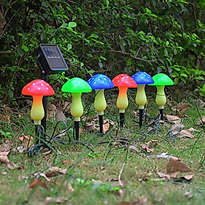 Viewpick Outdoor Solar Mushroom Lights LED Solar Garden Decor Stake Lights, 8 Lighting Modes Solar Yard Ornament Lights, Outdoor Waterproof Solar Lights for Outside Decorations (1 Pack 6 Mushrooms)