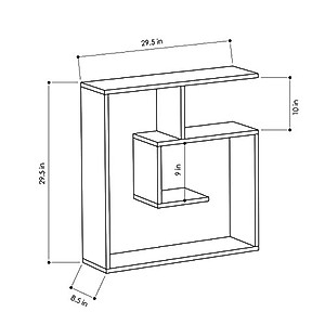 Ada Home Decor Woodstock Modern White Wall Shelf 31.1'' H x 29.53'' W x 8.66'' D/Wall Storage/Shelving Unit