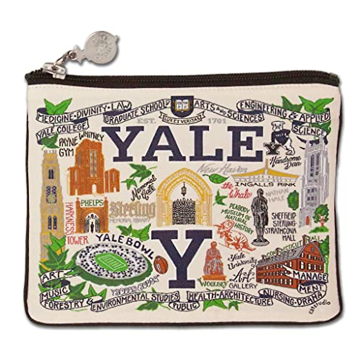 Catstudio Yale University Collegiate Zipper Pouch Purse | Holds Your Phone, Coins, Pencils, Makeup, Dog Treats, & Tech Tools