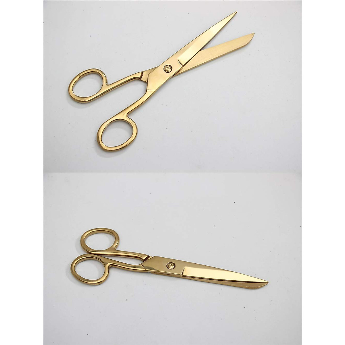7 Inch Gold Shears Knife Edge Craft Tailor Scissors Heavy Duty Stainless Steel Professional Fabric Dressmaker Shears for Cutting Fabric, Cloth, Leather, Canvas, Denim (Gold)