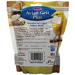 Brown's Avian Grit Plus Digestive Aid for Finches and Canaries with Licorice Scent, 20-Ounce