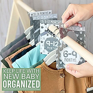 6 Hanger Dividers Baby Closet Size Dividers - Gray Closet Organizer Baby Closet Dividers, Baby Closet Organizer For Nursery Organization, Baby Essentials For Newborn Essentials, Nursery Closet Divider