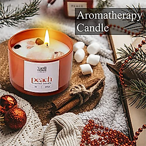 Peach Scented Candle | Aromatherapy Candle for Home | Natural Soy Candle | Best Smelling Candles for Home | Jar Candle with 100% Cotton Wick | 250 Grams Candle for Men & Women (Peach)