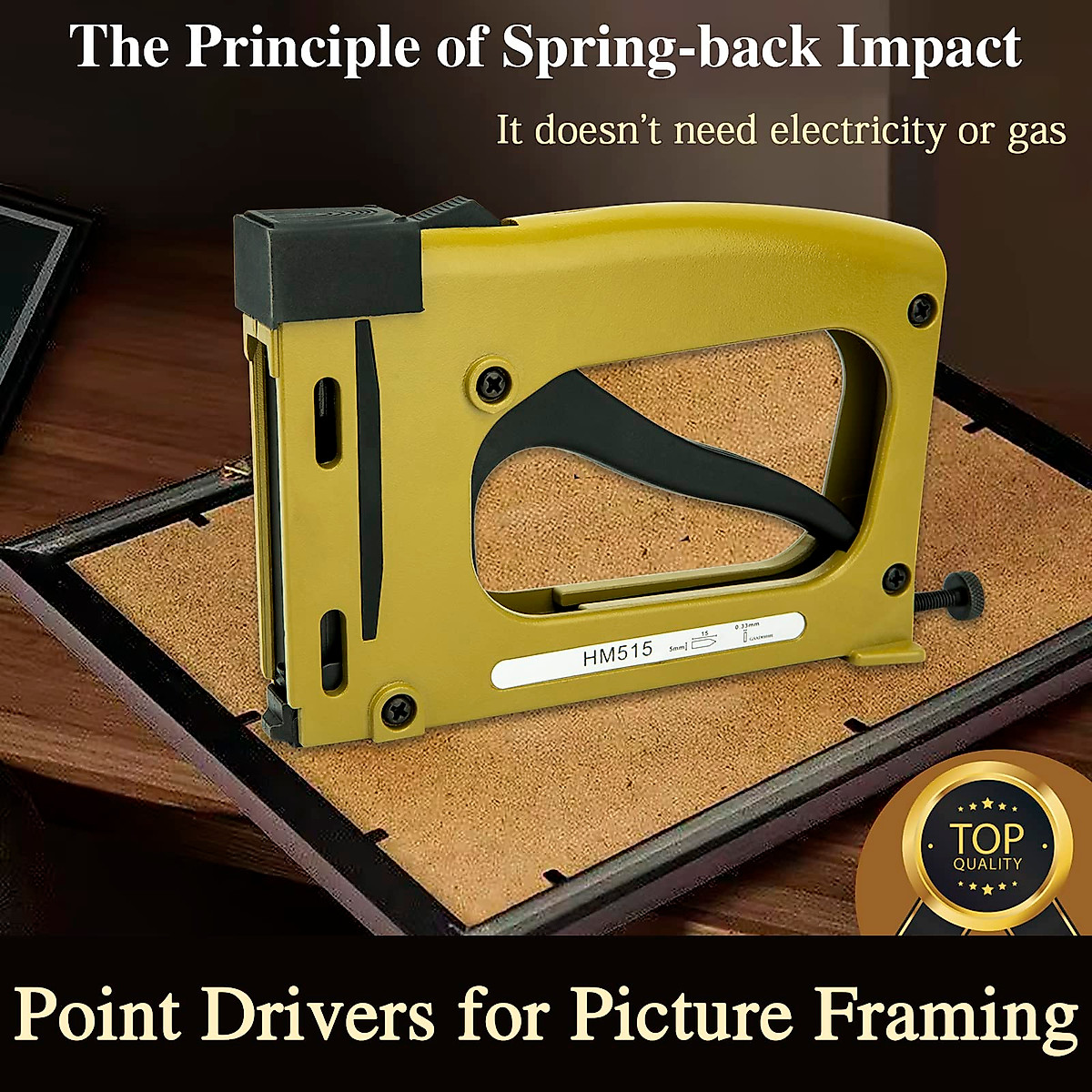 Point Drivers for Picture Framing, Picture Frame Stapler Point Driver Gun with 1000 Points for Joiner DIY - Picture Frame Backing Stapler