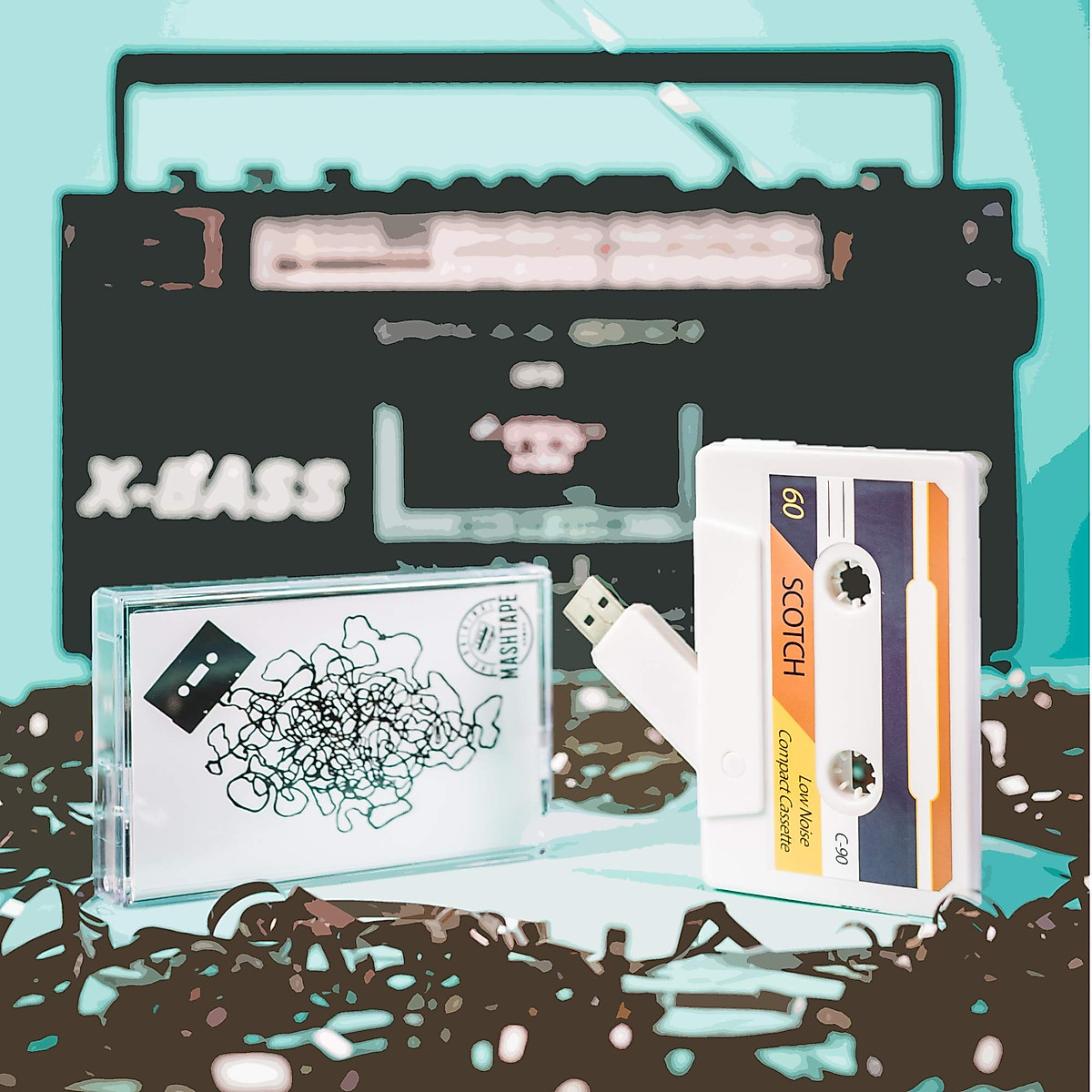 THE ORIGINAL MASHTAPE – Classic Retro Digital Cassette Throwback Design 4GB. Cassette Tape Shaped USB Flash Drive, Thumb Drive, Jump Drive for Awesome Mixtape