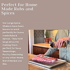 Premium Glass Spice Shakers - 16 oz Versatile Seasoning and Spice Dispenser with Sifting Lids for Popcorn, Cheese, Cinnamon, and Salt, Made in USA by JARMING COLLECTIONS