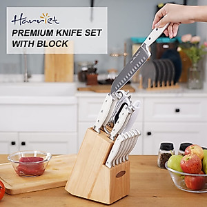 Kitchen Knives Set, Harriet 14-Piece Knife Block Set with Multifunctional Kitchen Shear and Sharpening Steel, High-Carbon Stainless Steel Chef Knife Set, Classic Forged Triple Rivet