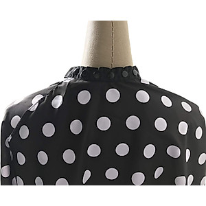 SMARTHAIR Professional Salon Cape Polyester Barber Cape Hair Cutting Cape,54"x62",Black and White Dots,C375001C