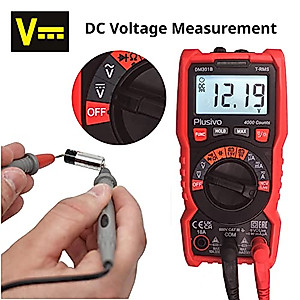 Multimeter 4000 Counts Digital Multimeter TRMS Auto-Ranging AC DC Voltmeter Ohm Volt Amp Tester NCV Live Test; Measures Voltage, Current, Resistance, Continuity with Set of Test Probes, Wire Stripper