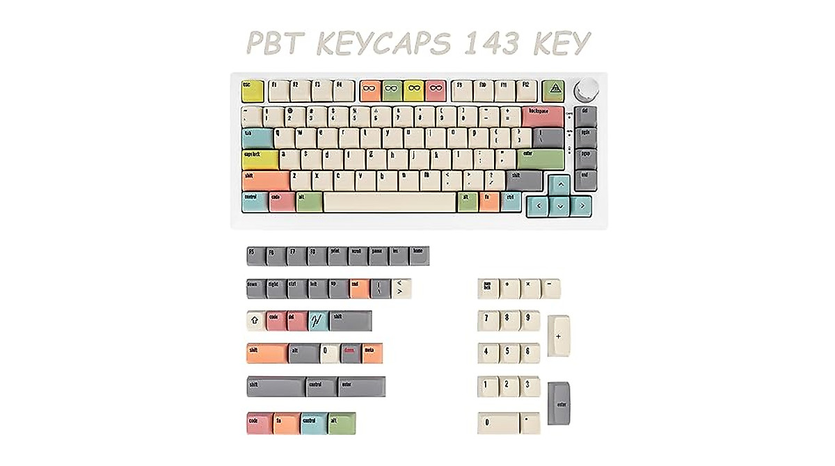 Stylish JOLINTAL 134 Keys Retro Beige Keycaps