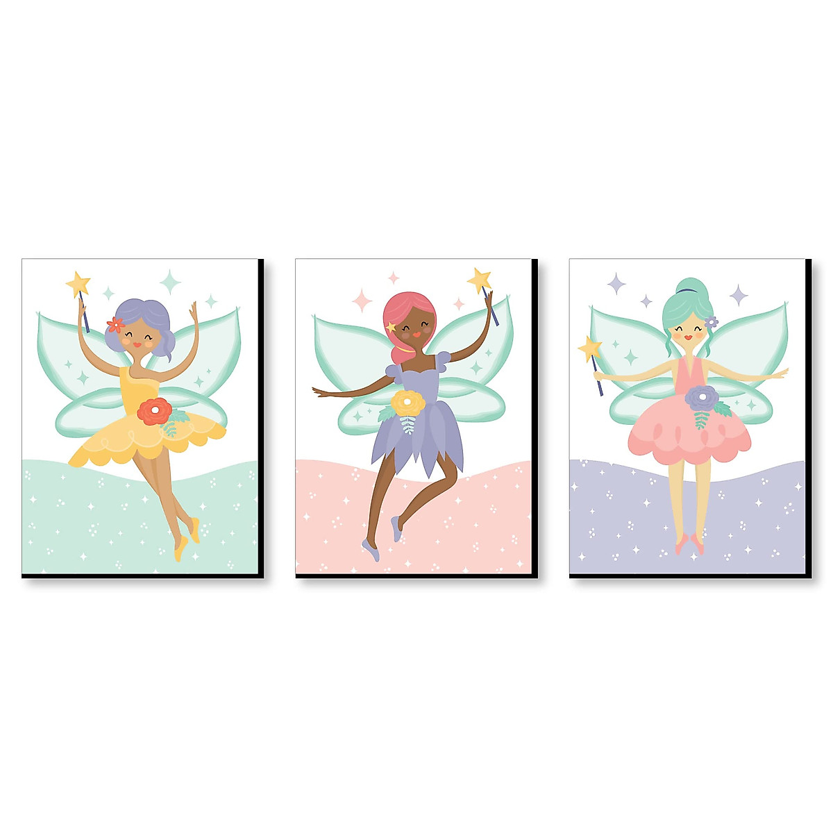 Big Dot of Happiness Let’s Be Fairies - Fairy Garden Nursery Wall Art and Kids Room Decor - 7.5 x 10 inches - Set of 3 Prints