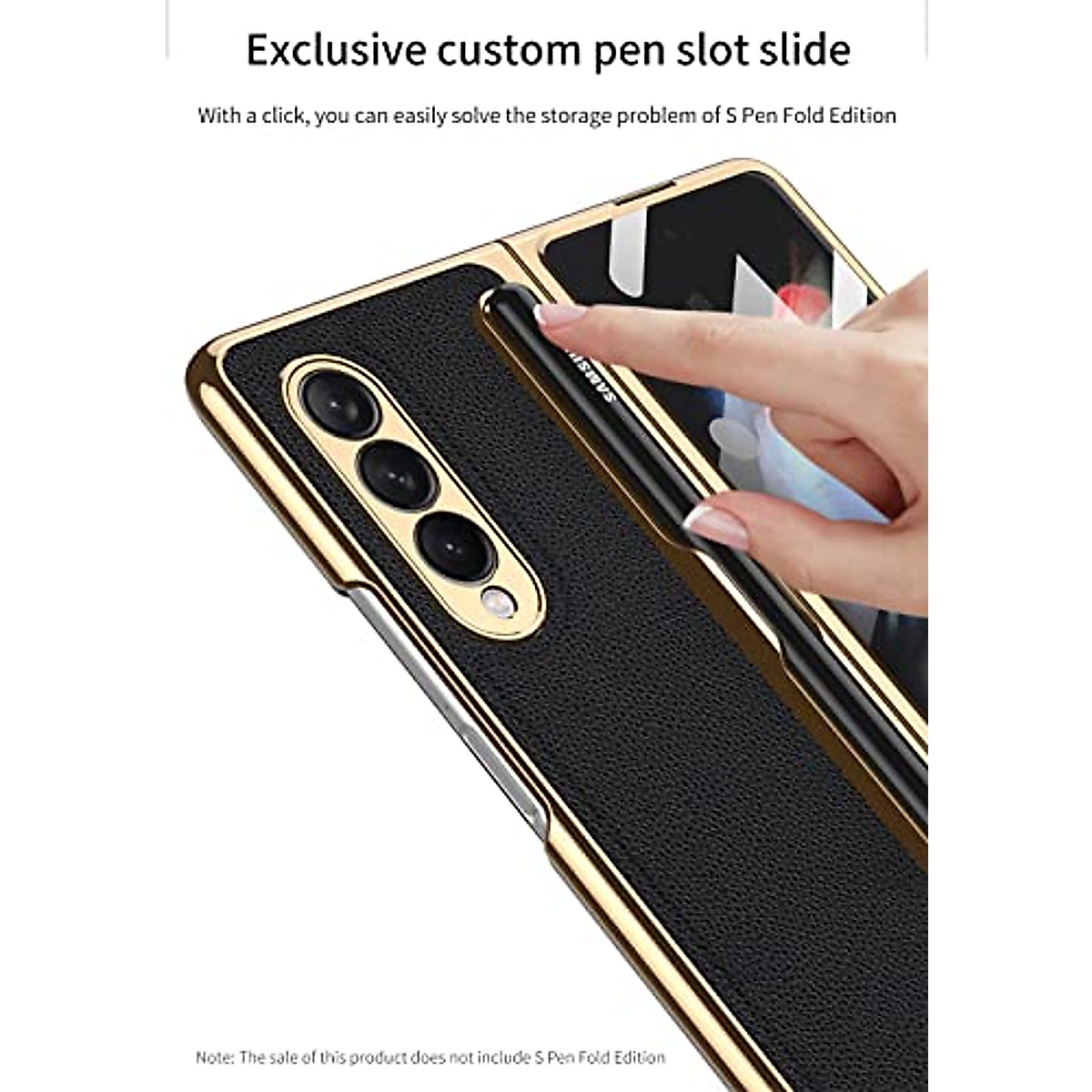 SHIEID Samsung Z Fold 3 Case with S Pen Holder, Galaxy Fold 3 Case Exculsive Custom Pen Slot Slide Phone Case Compatible with Samsung Galaxy Z Fold 3 5G, Carbon Fiber Pattern