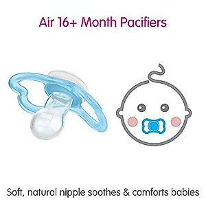 MAM Air Matte Pacifiers, for Sensitive Skin, Best Pacifier for Breastfed Babies, Girl Pacifiers, 16+ Months, 4 Count