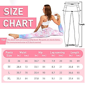 COOLOMG Breast Cancer Awareness Women Leggings Yoga Pants Workout Running Tights with Side Pockets Rosa Ribbon Printed XL